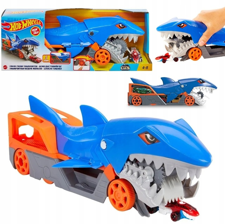 Hot Wheels City Rekin Transporter GVG36 + Samochodzik Prezent SEA-BIS P ...